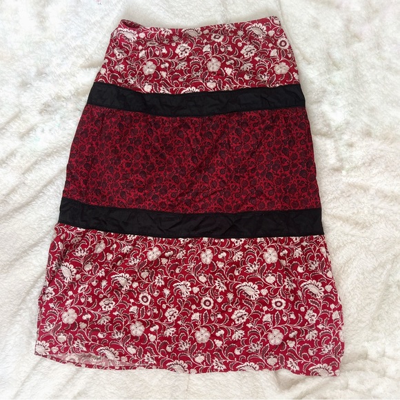 Apostrophe | Skirts | Apostrophe Redblackwhite Tiered Midi Skirt 4 ...